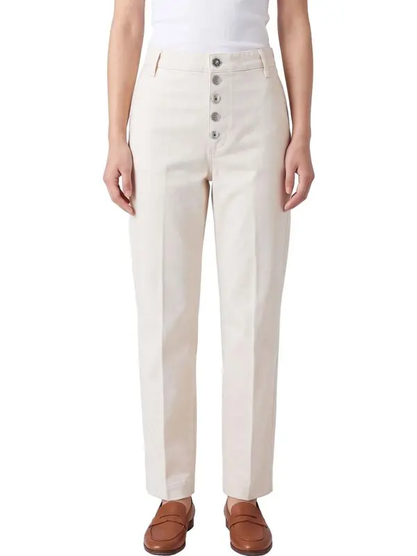 DONDUP Tailored Button-detailed Trousers - White