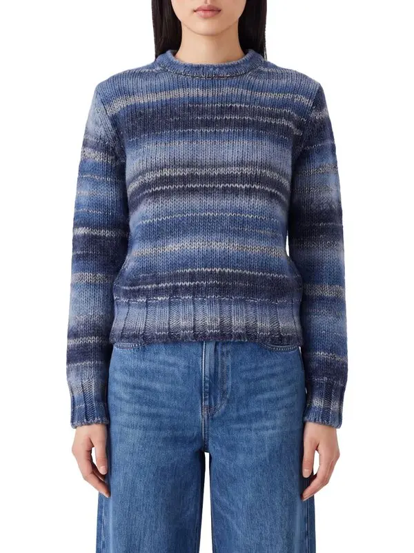 KANGRA Striped Knit Sweater - Blue
