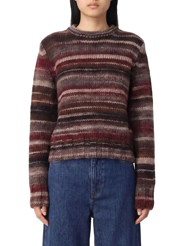 KANGRA Striped Knit Sweater - Brown