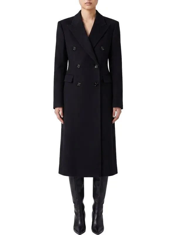 Tagliatore Double Breasted Long Coat - Blue