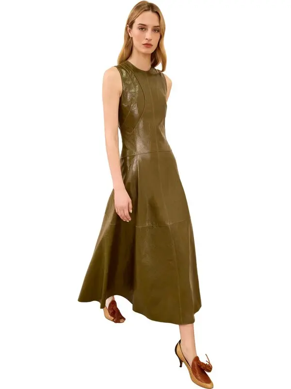 Ulla Johnson Juliette Leather Dress - Lichen
