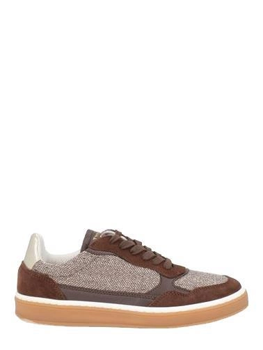 TWINSET Low-top Sneakers In Suede And Tweed - Brown