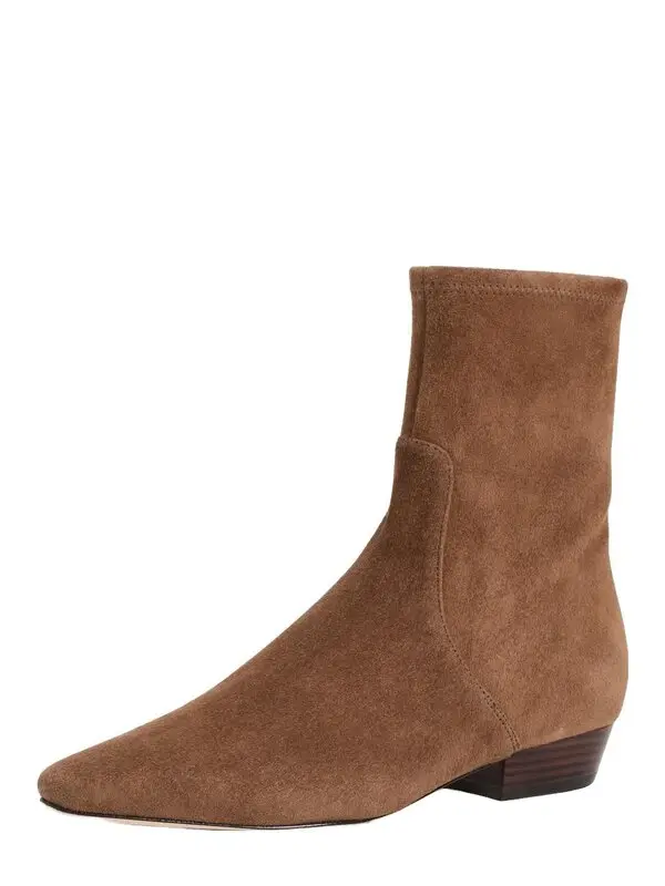 Veronica Beard Glinda Suede Pointed Toe Booties - Chestnut