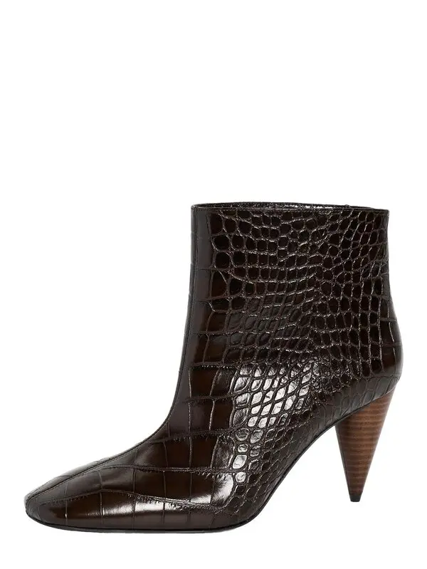 Stella McCartney Wide Cone Heel Booties - Coffee
