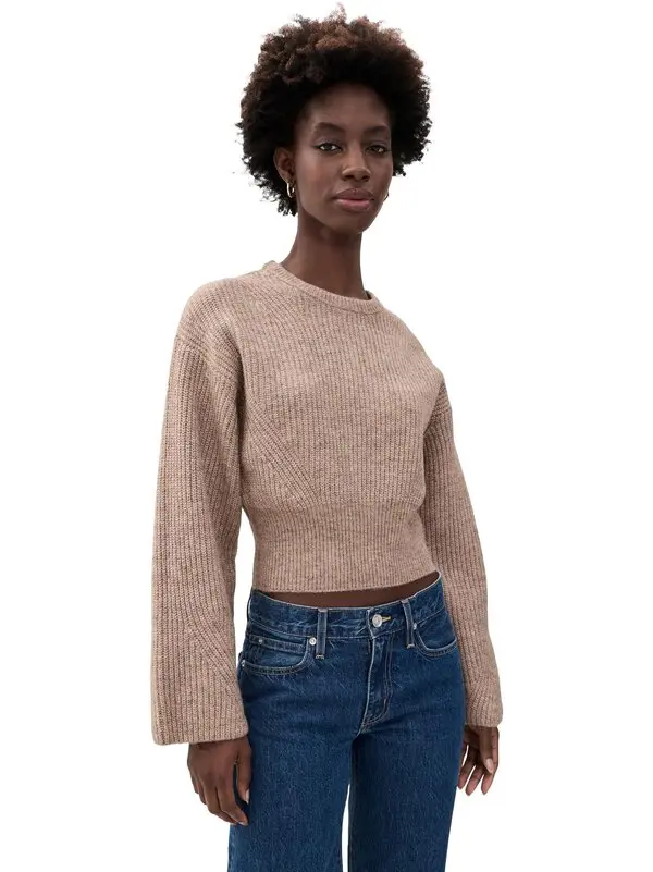 Good American Chunky Knit Crew Neck Sweater - Dusk