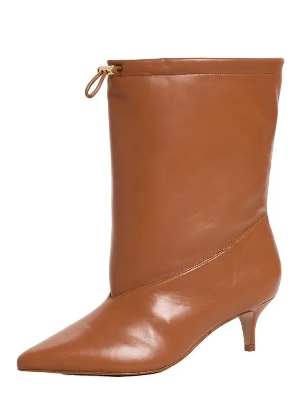 Farm Rio Leather Kitten Heel Boots - Cuoio