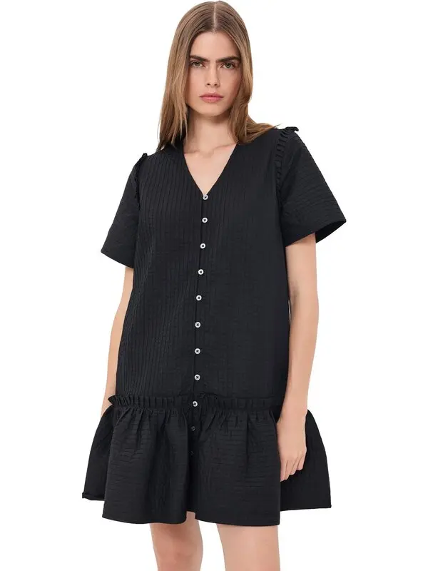 Sea Roni Solid Mini Dress - Black