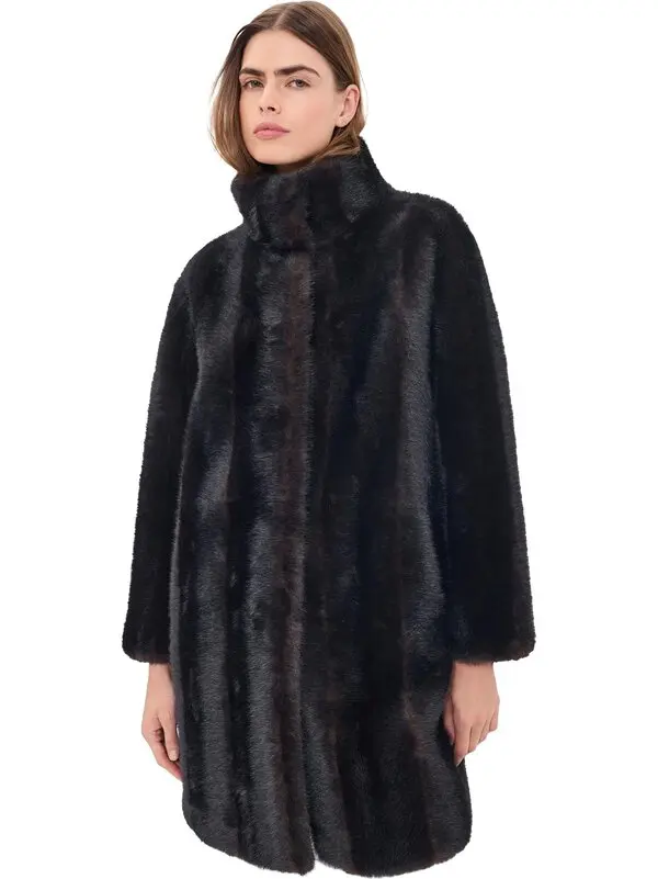 Apparis Blair Shaved Mink Coat - Noir Multi