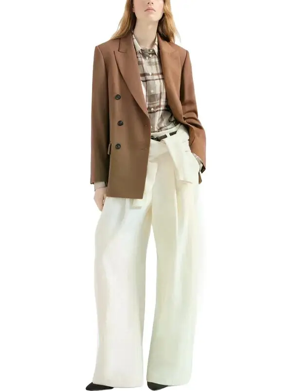 Brunello Cucinelli Silk Macrocheck Shirt - Neutrals