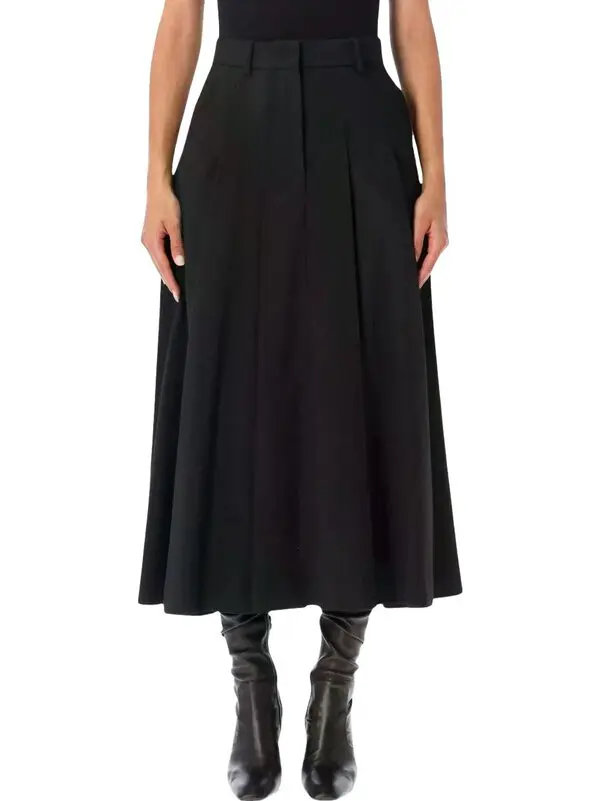 BY MALENE BIRGER Edena Pleated Midi Skirt - Black