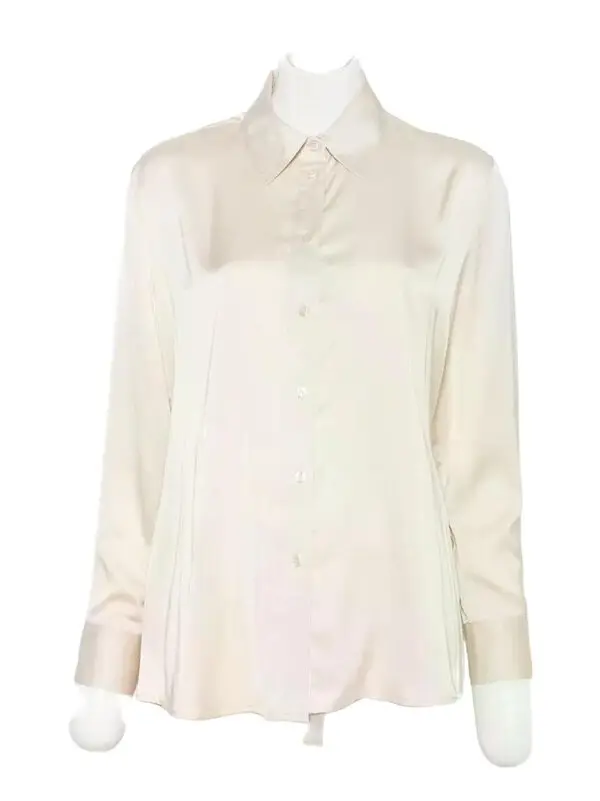 Imperial Belted Satin-finish Shirt - Neutrals
