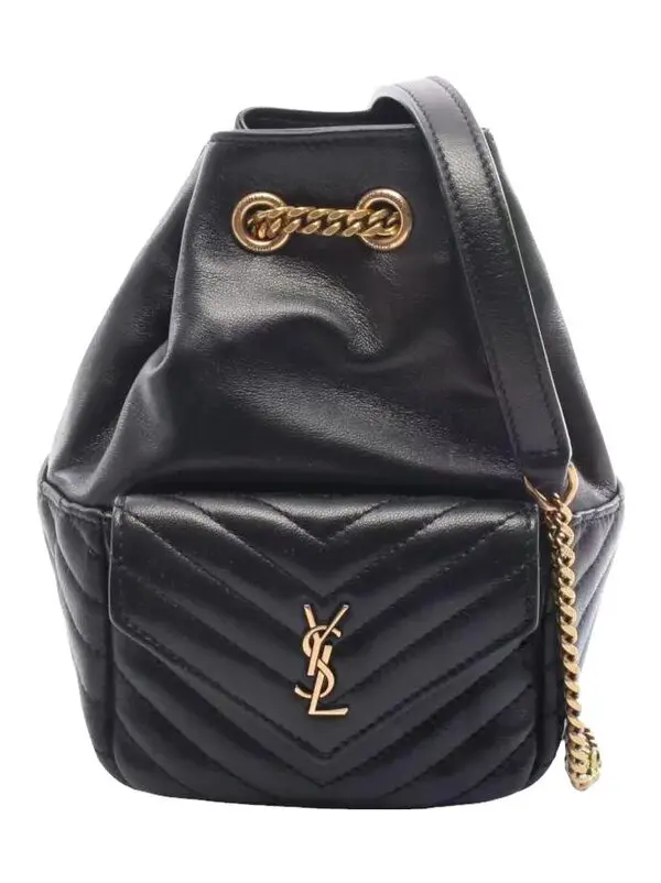 Saint Laurent Joe Quilted Bucket Mini Bag - Black