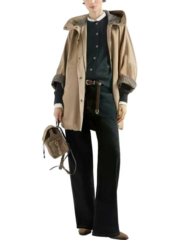 Brunello Cucinelli Monili Hooded Coat - Neutrals