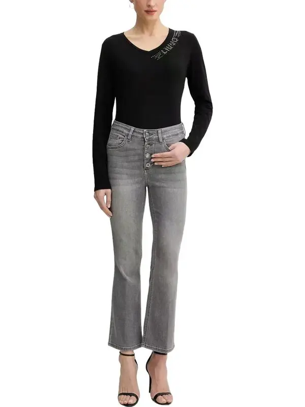 Liu Jo Long-sleeved T-shirt With Stud Embellishment - Black