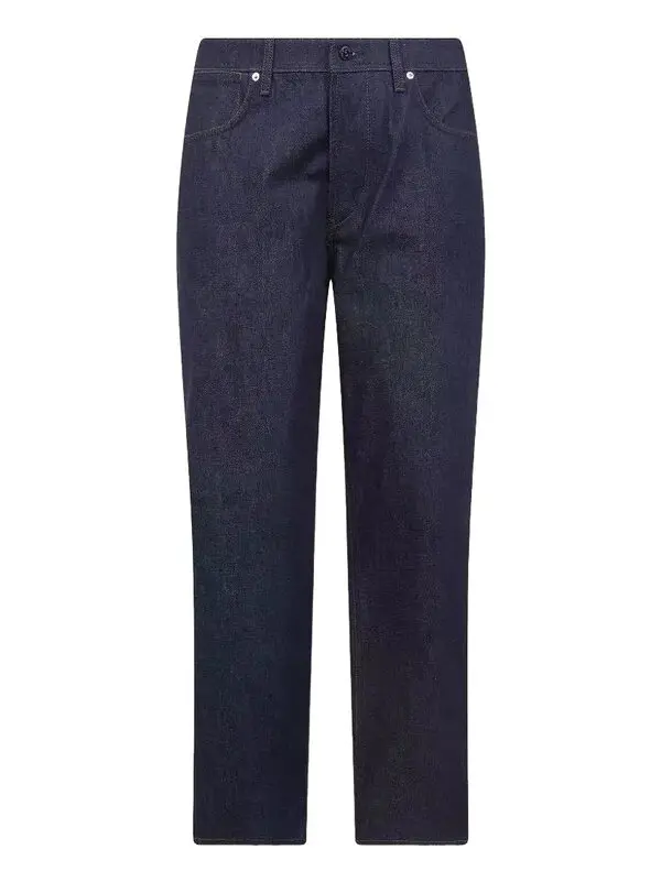 Stone Island Logo Patch Straight-leg Jeans - Blue
