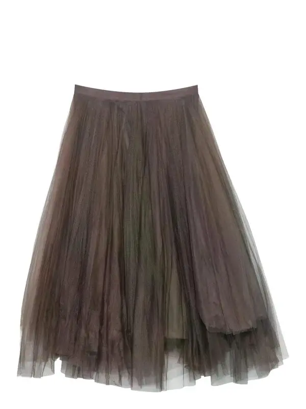 MARC LE BIHAN Layered Tulle Midi Skirt - Brown