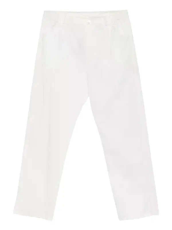 PRIVATE 0204 Cotton Elasticated Waist Trousers - White