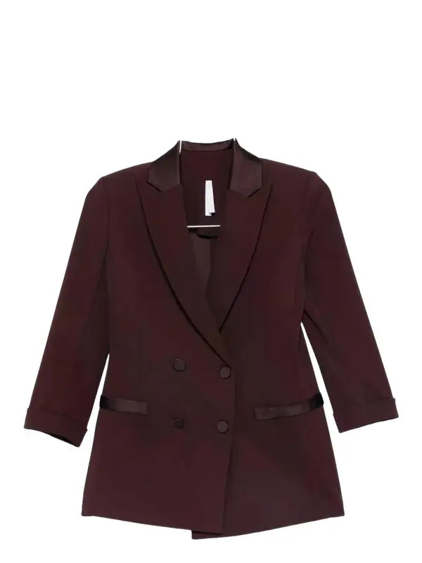 Imperial Bordeaux Cotton Double-breasted Jacket - Red