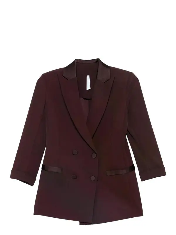 Imperial Bordeaux Cotton Double-breasted Jacket - Red