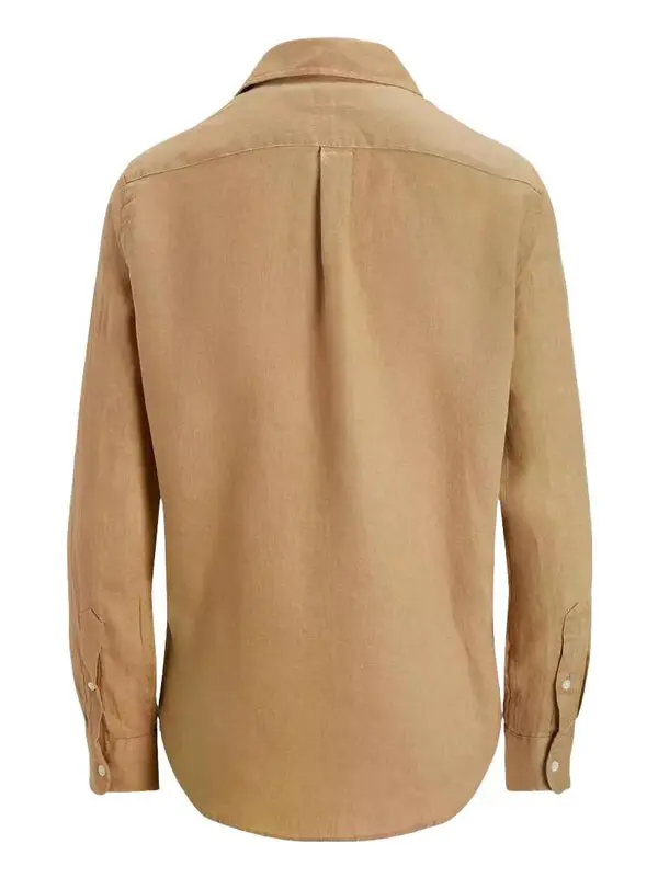 Polo Ralph Lauren Embroidered Logo Linen Shirt - Neutrals