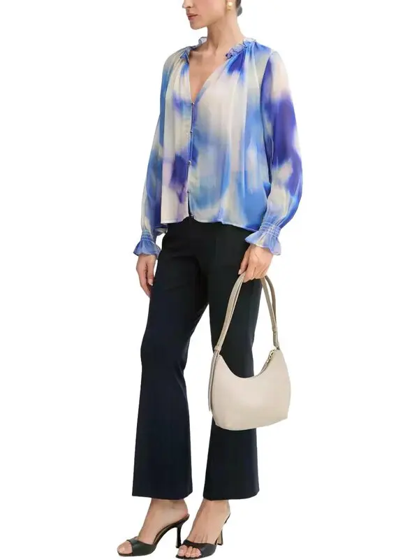 MORGAN Ruffled Shirt - Blue