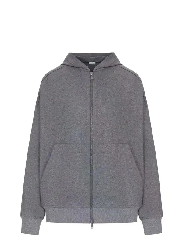 Brunello Cucinelli Bead-embellished Zip-up Hoodie - Grey