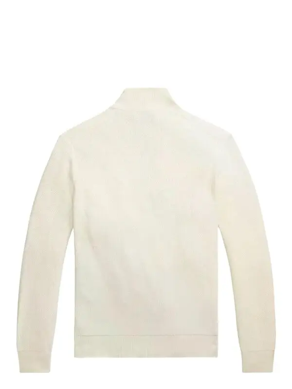 Polo Ralph Lauren Quarter-zip Logo-embroidered Sweater - Neutrals