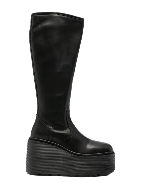 VIC MATIE Xavier Platform Wedge Boots - Black