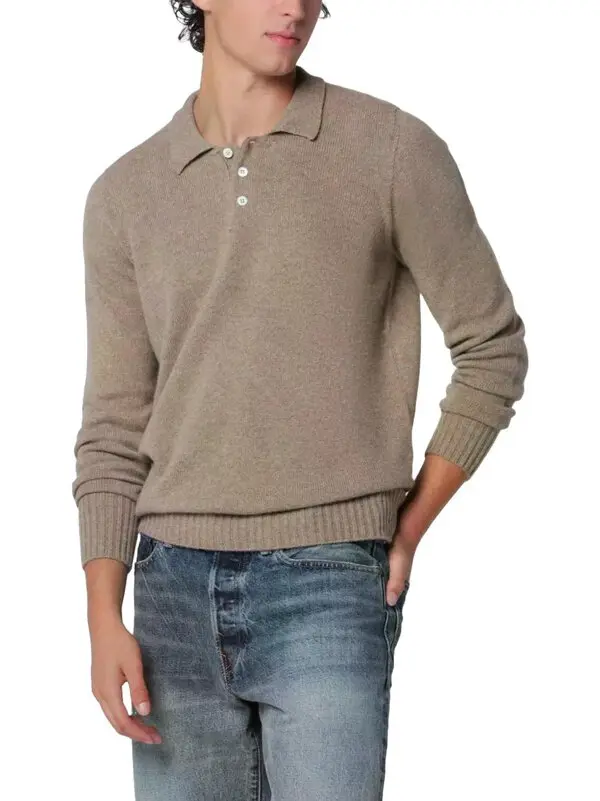 DRUMOHR Long-sleeve Knitted Polo Shirt - Neutrals