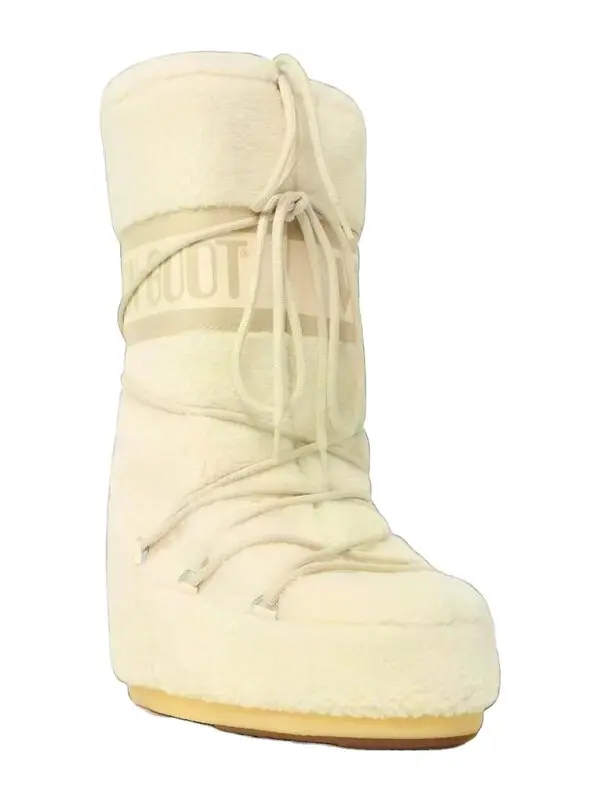 Moon Boot Icon Fleece Lace-up Boots - Neutrals