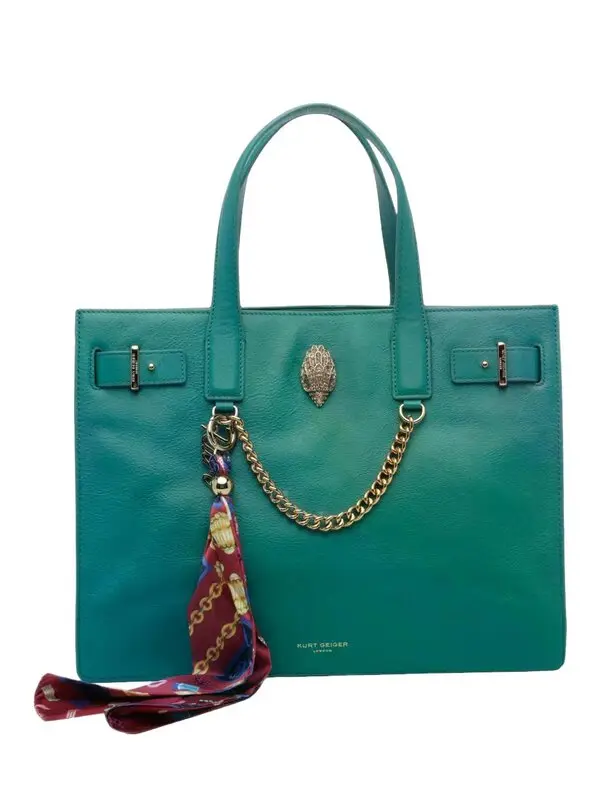 Kurt Geiger Eagle Plaque Tote Bag With Detachable Scarf - Green