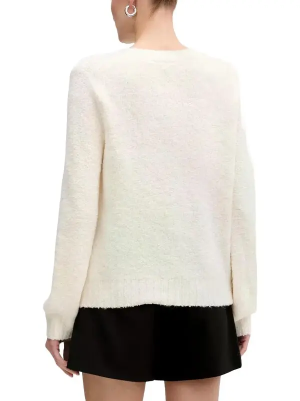 MORGAN Embellished Bouclé-knit Sweater - Neutrals
