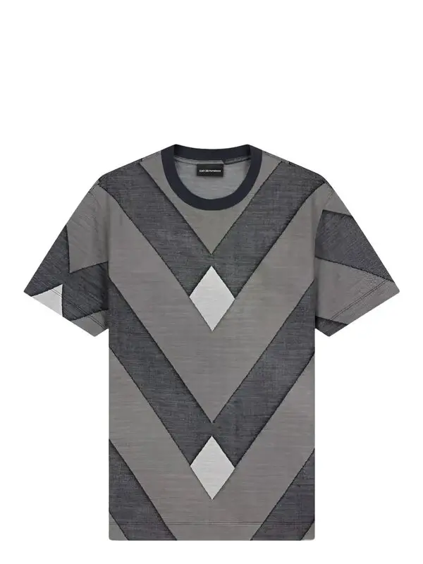 Emporio Armani Chevron-patterned T-shirt - Grey