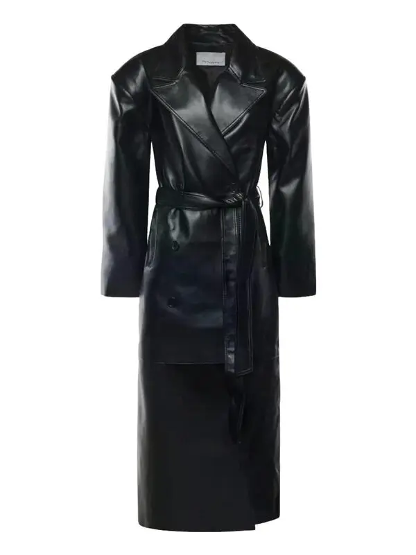 THE FRANKIE SHOP Tina Double-breasted Faux-leather Coat - Black