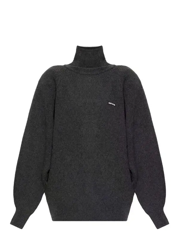 ROTATE BY BIRGER CHRISTENSEN Wool Cashmere Blend Highneck Jumper - Grey