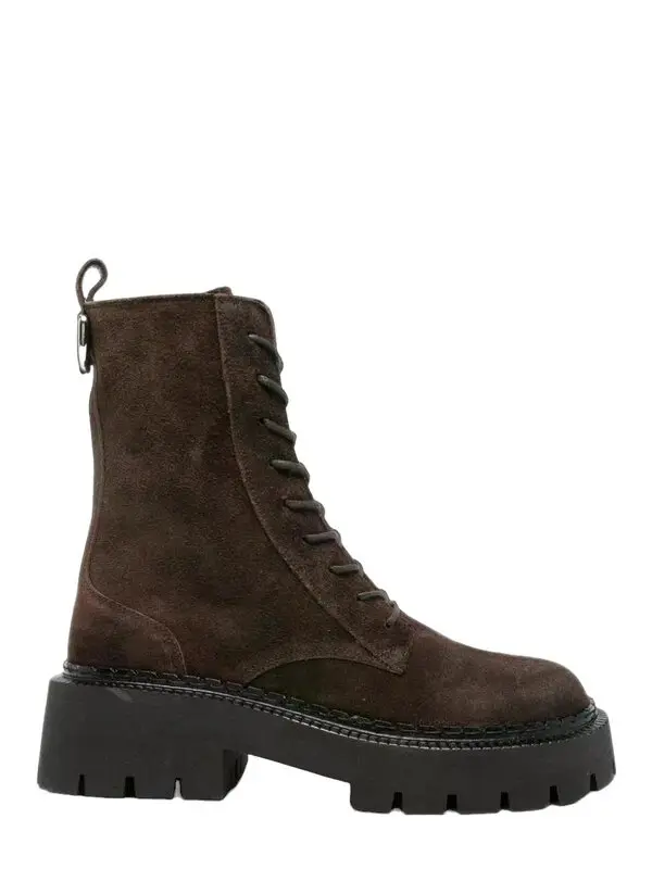 VIC MATIE Suede Lace-up Ankle Boots - Brown