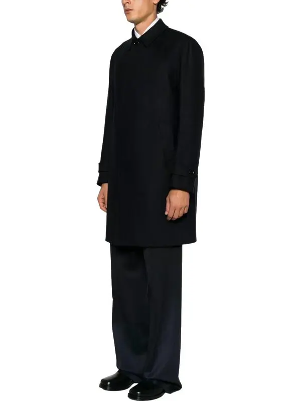 LARDINI Single-breasted Herringbone Coat - Blue