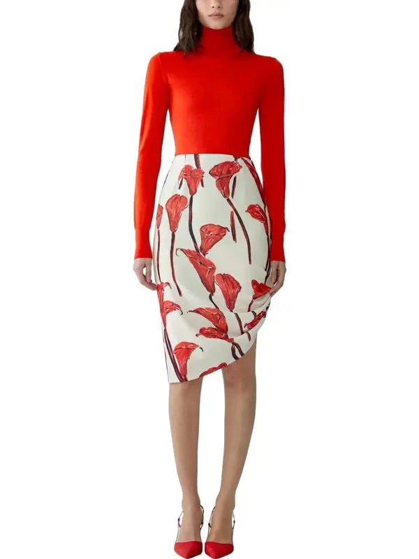 Carolina Herrera Mock Neck Sweater - Red