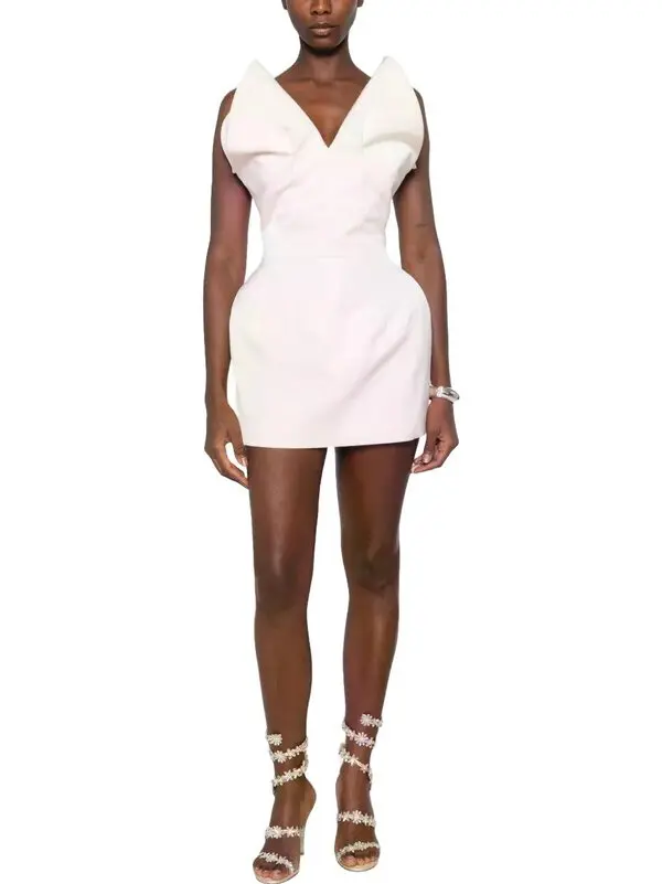 Magda Butrym Sculptural V-neck Dress - Neutrals