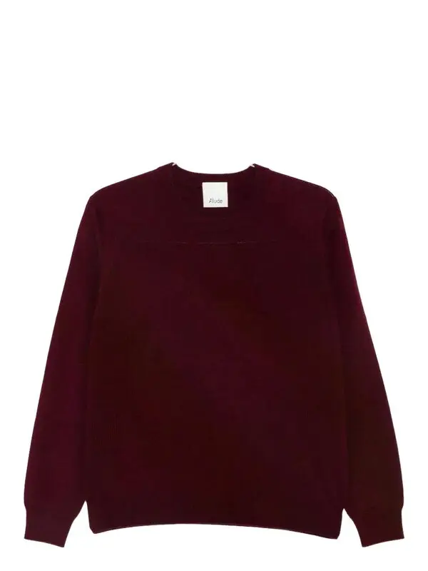 ALLUDE Crew Neck Long Sleeve Sweater - Red