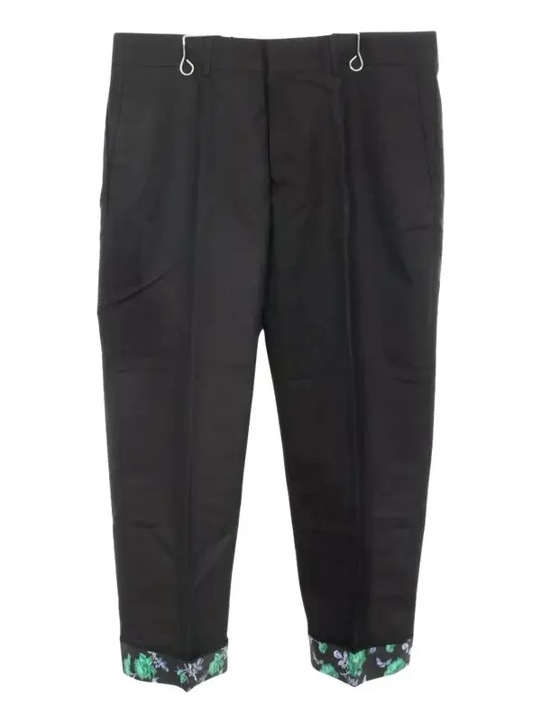 Dior Floral-print Hem Trousers - Black