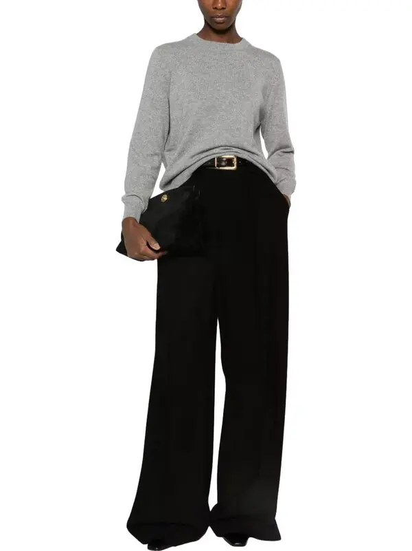 ALLUDE Ribbed-trim Sweater - Grey