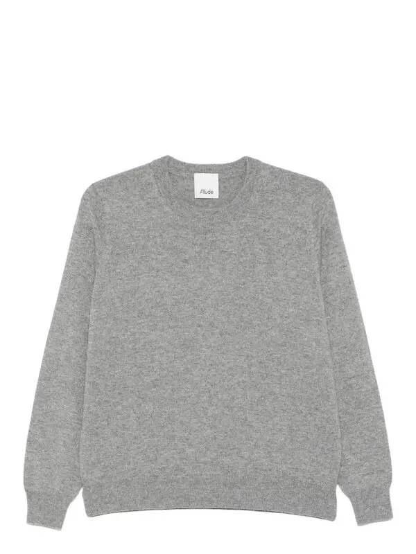 ALLUDE Ribbed-trim Sweater - Grey