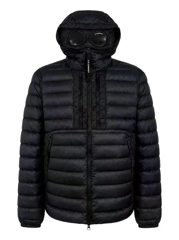 C.P. COMPANY Goggle-detail Quilted Jacket - Black