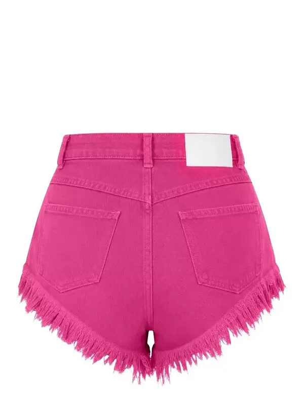 HINNOMINATE Frayed-edge Denim Shorts - Pink