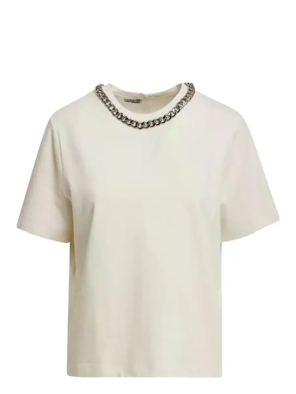 Essentiel Antwerp Chain-embellished Crewneck T-shirt - Neutrals