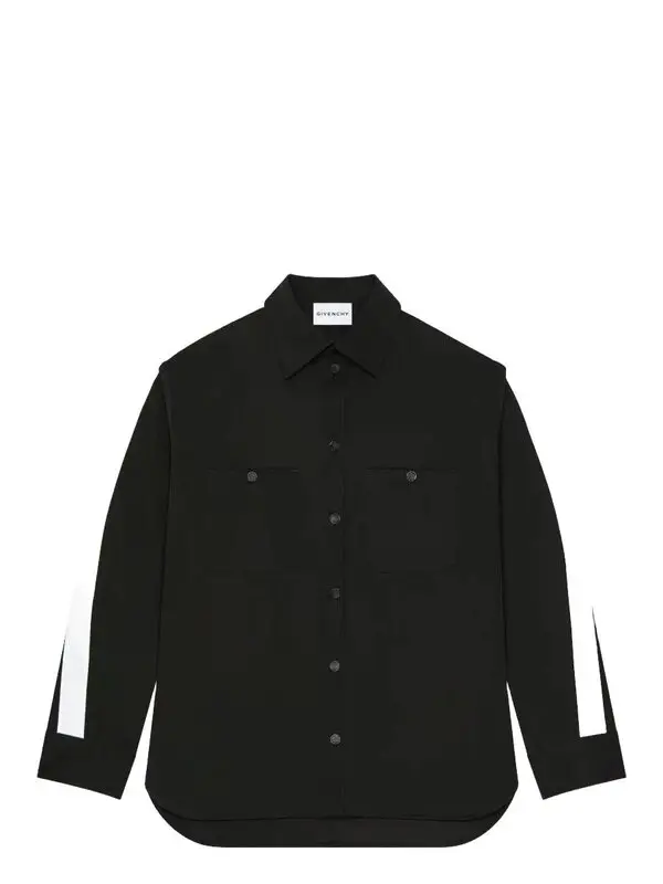 Givenchy Couture Seam Overshirt In Cotton With Gros Grain Detail - Black