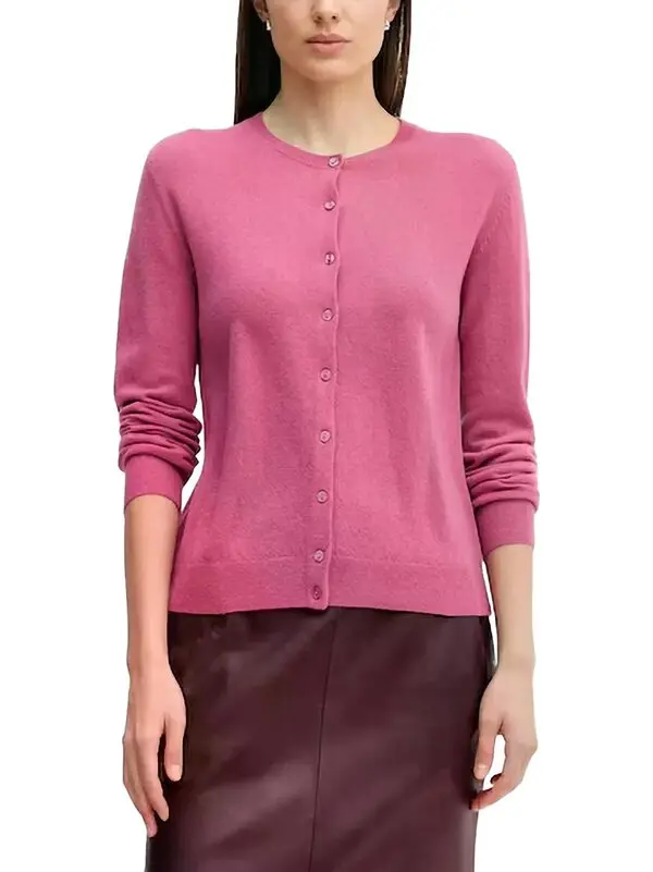 BENETTON Fine Knit Button-up Cardigan - Pink