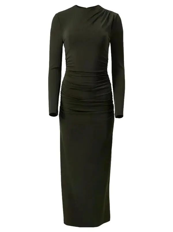 Carolina Herrera Ruched Column Maxi Dress - Green