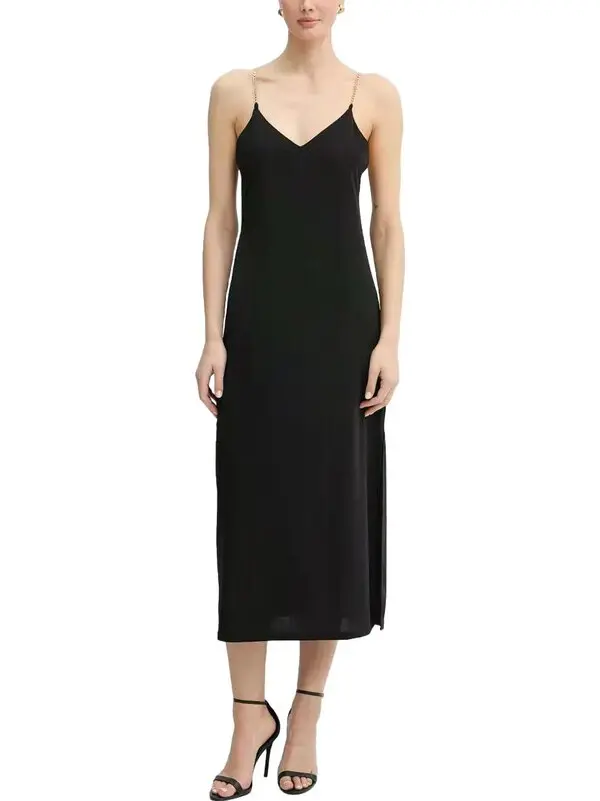 MORGAN Chain-link Strap Midi Dress - Black
